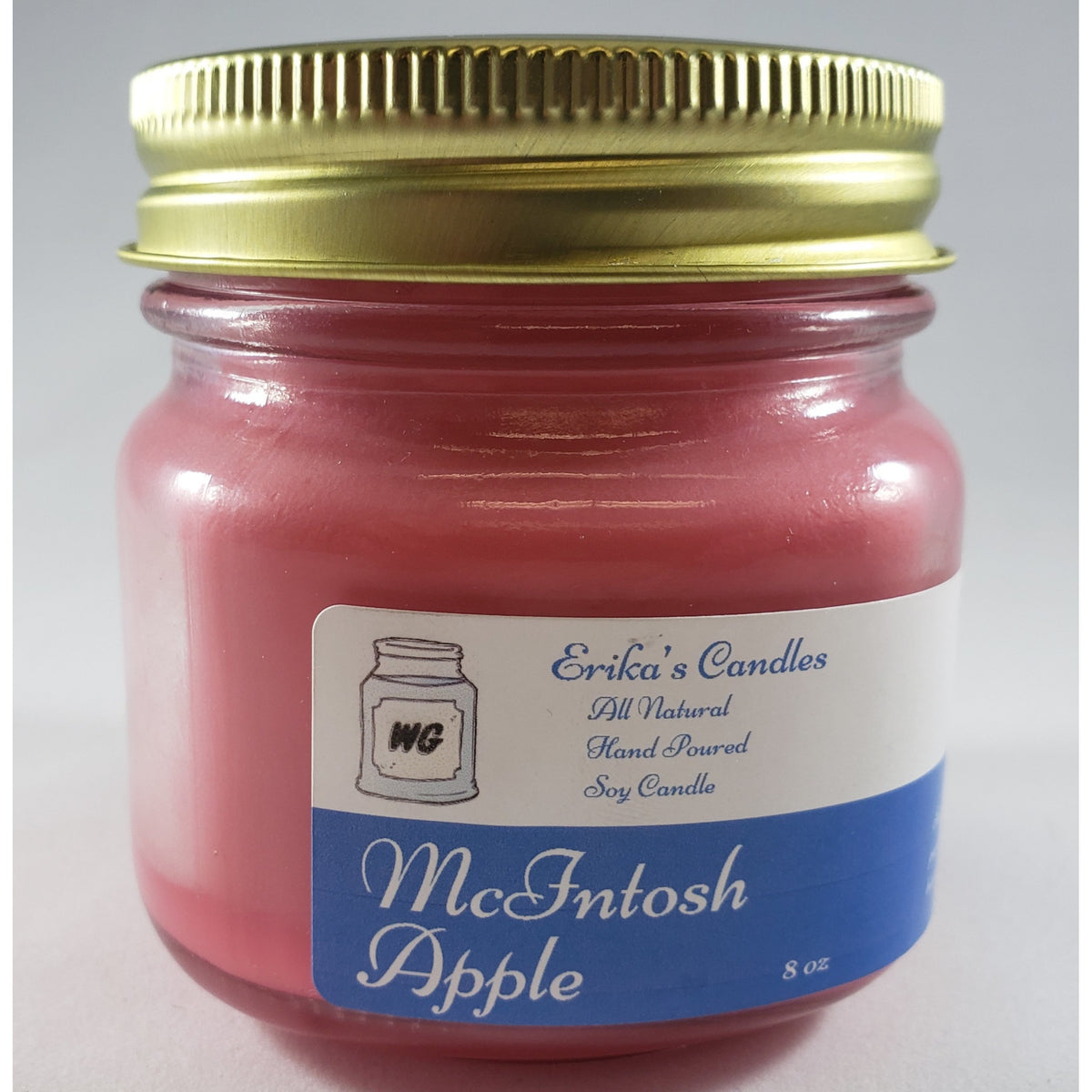 McIntosh Apple All Natural Hand Poured Soy Wax Mason Jar Candle ...